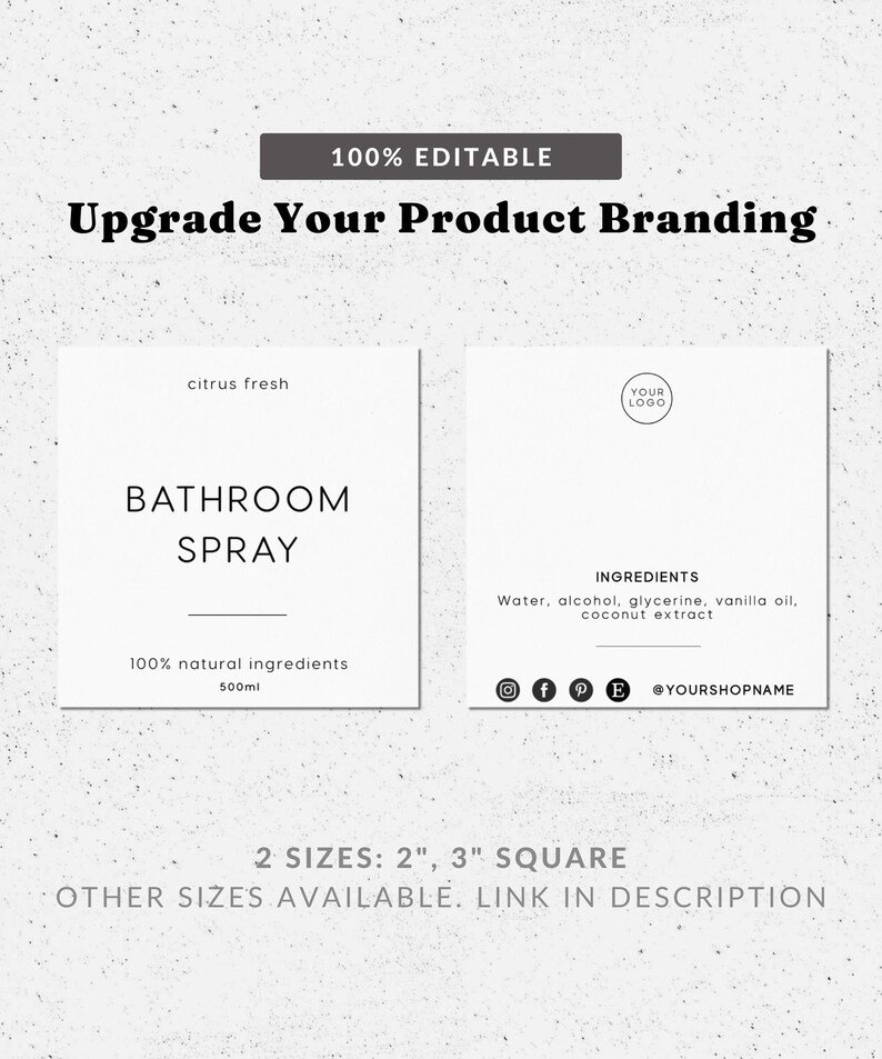 Editable Cleaning Bottle Label Printable Kitchen Bottle - Etsy