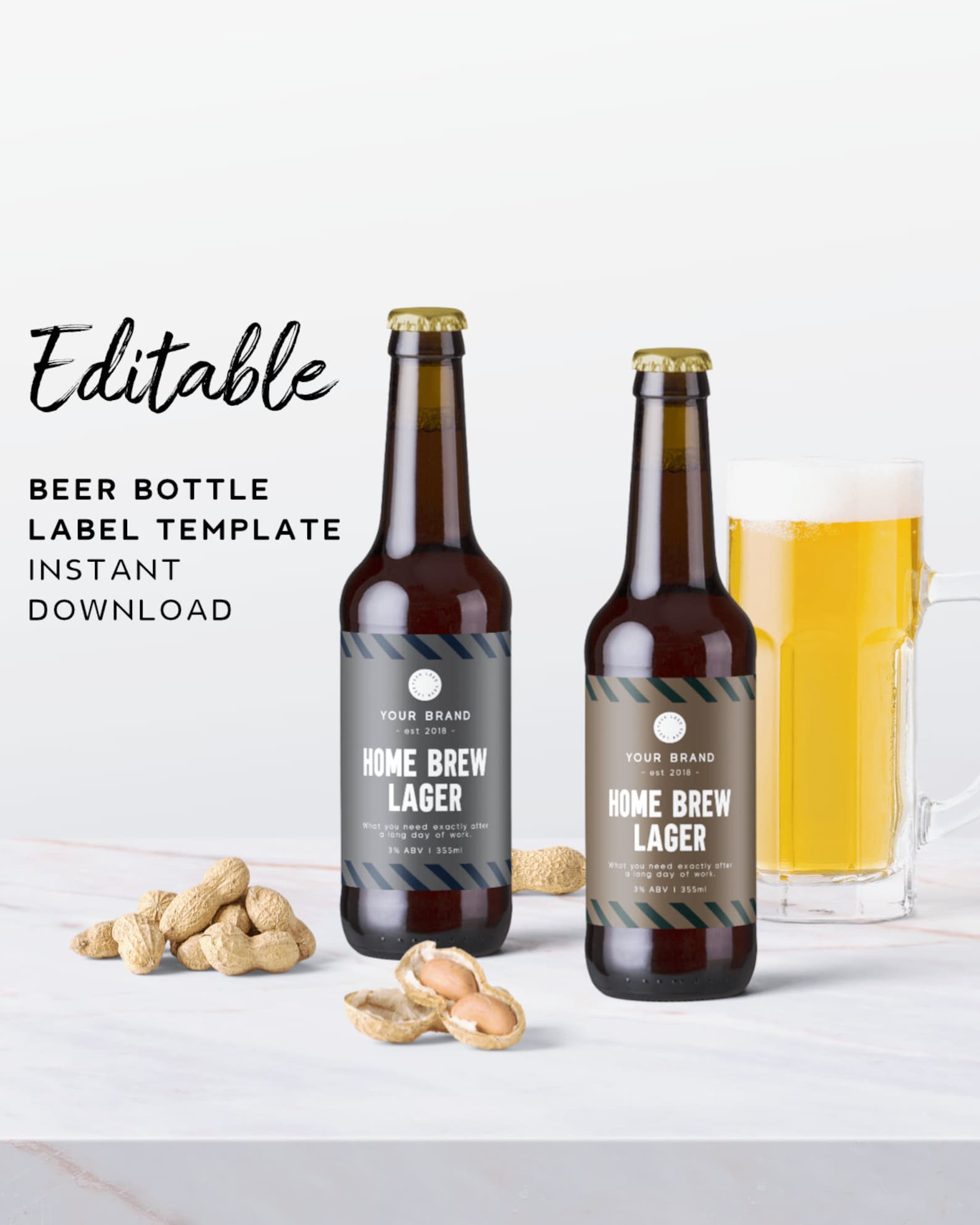 Printable Beer Bottle Label Template Personalized Beer Label - Etsy UK