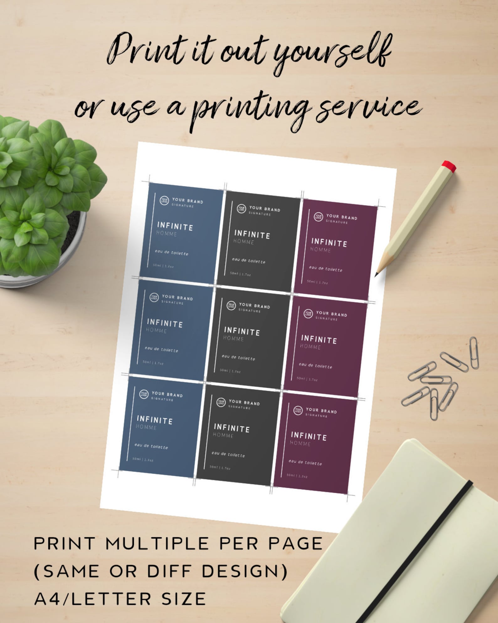 Dark Product Label Printable Editable Label Template Body - Etsy