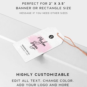Printable Product Tag Template - Watercolor Tag Design, Handwritten Tag ...
