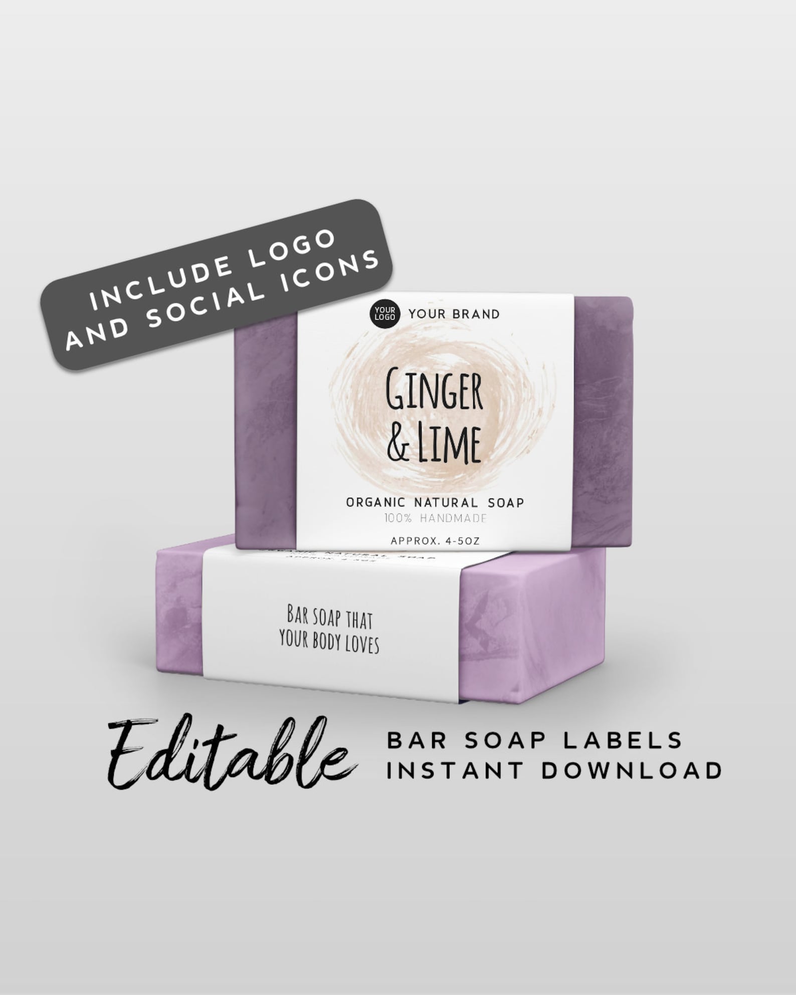 Handmade Soap Label Printable - Label With Logo, Product Label Template ...