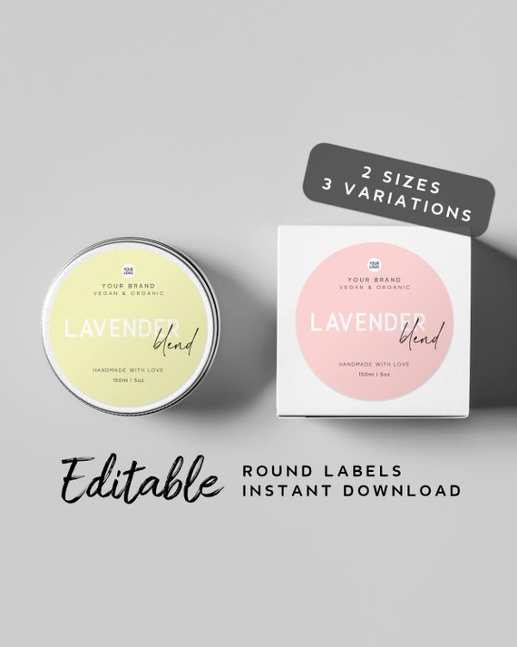Pastel Round Label Design Feminine Product Label Design | Etsy