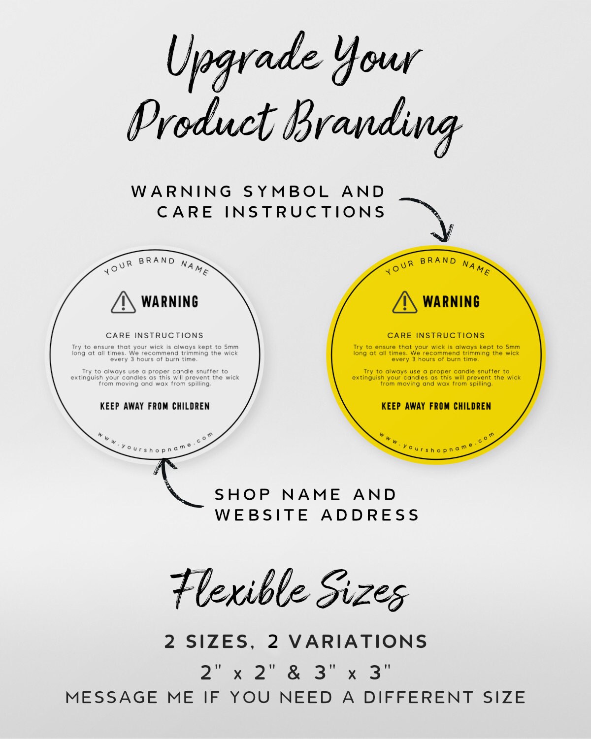 Editable Warning Label Design Yellow Warning Sticker - Etsy