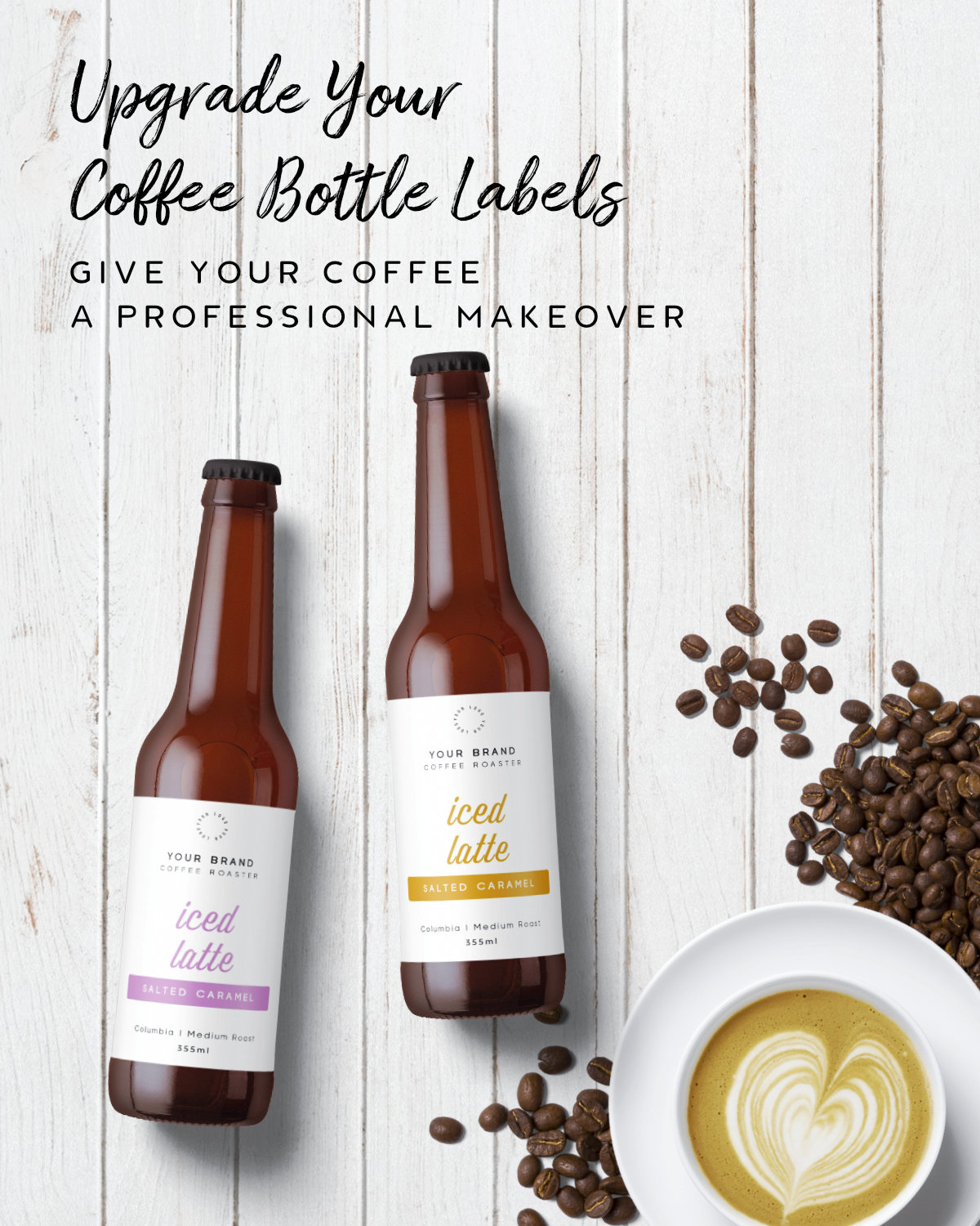 Editable Coffee Label Template Custom Latte Label Coffee - Etsy