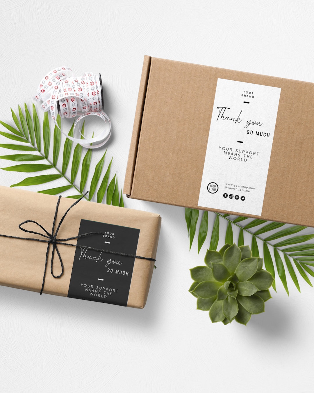 Minimal Box Seal Sticker -packaging Design, Editable Box Label Template ...