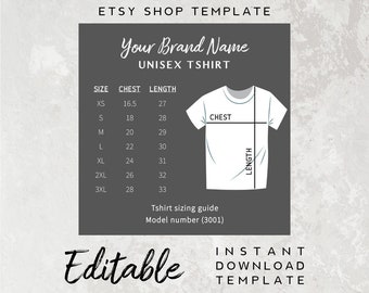 Custom Size Chart | Etsy