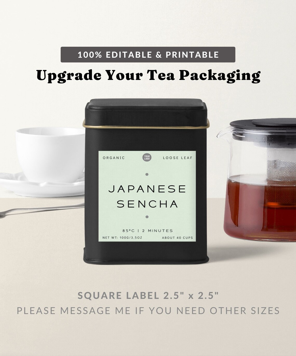 Minimalist Product Label Template - Paper Pouch Label Design, Square ...