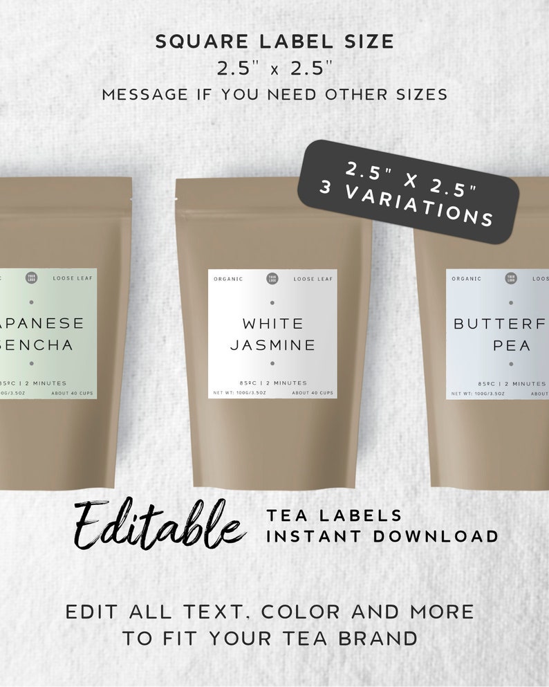 Minimalist Product Label Template Paper Pouch Label Design | Etsy