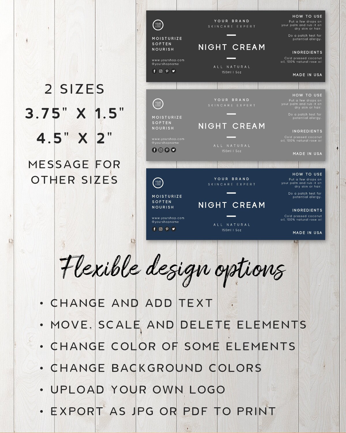 Black Product Label Template - Minimalist Bottle Label, Product Labels ...