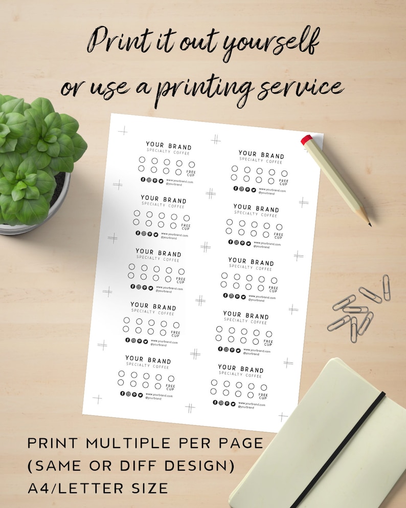 Coffee Loyalty Card Template Coffee Rewards Card Printable - Etsy