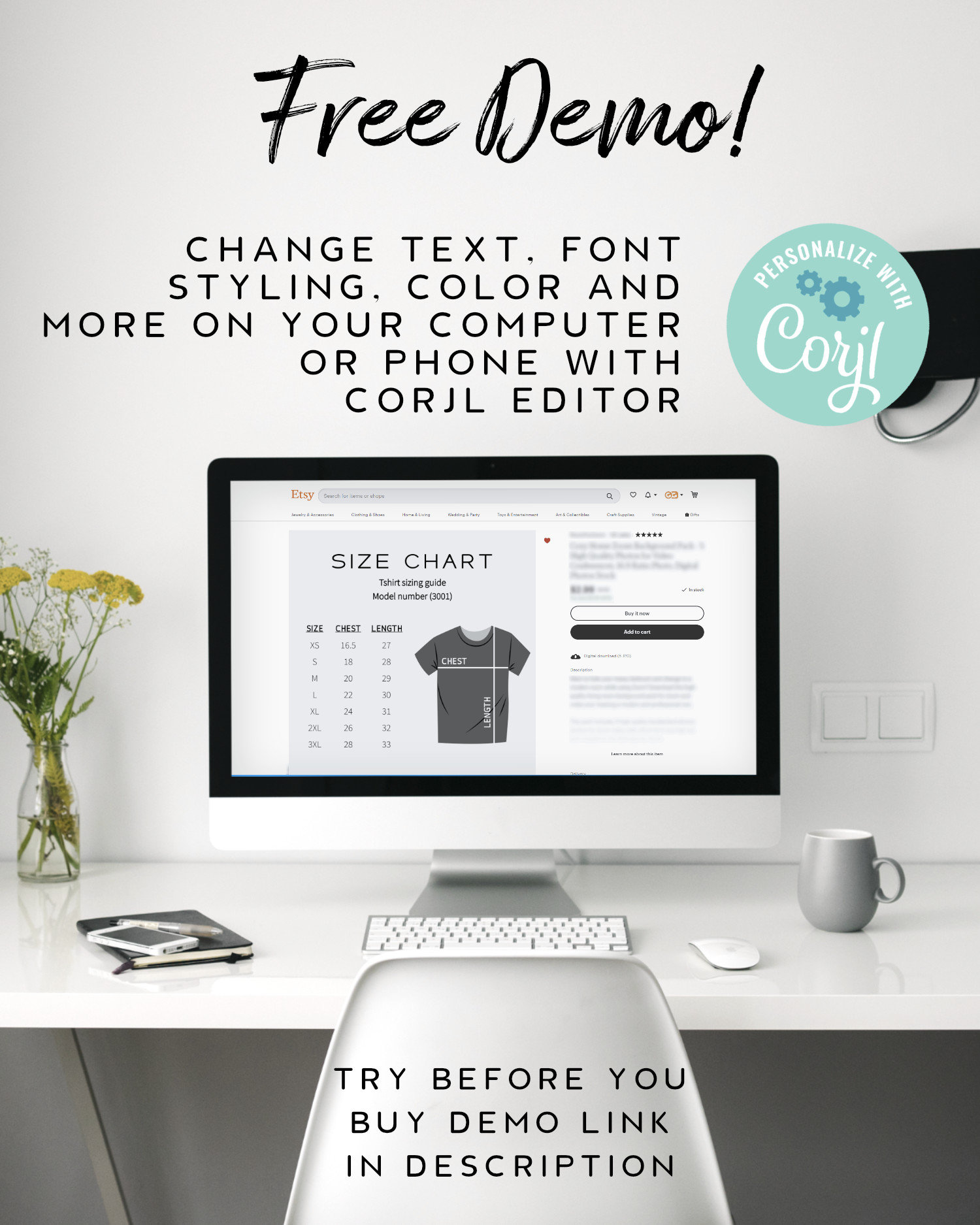 Editable Size Chart Tshirt Editable Templates Bella Canvas - Etsy Canada