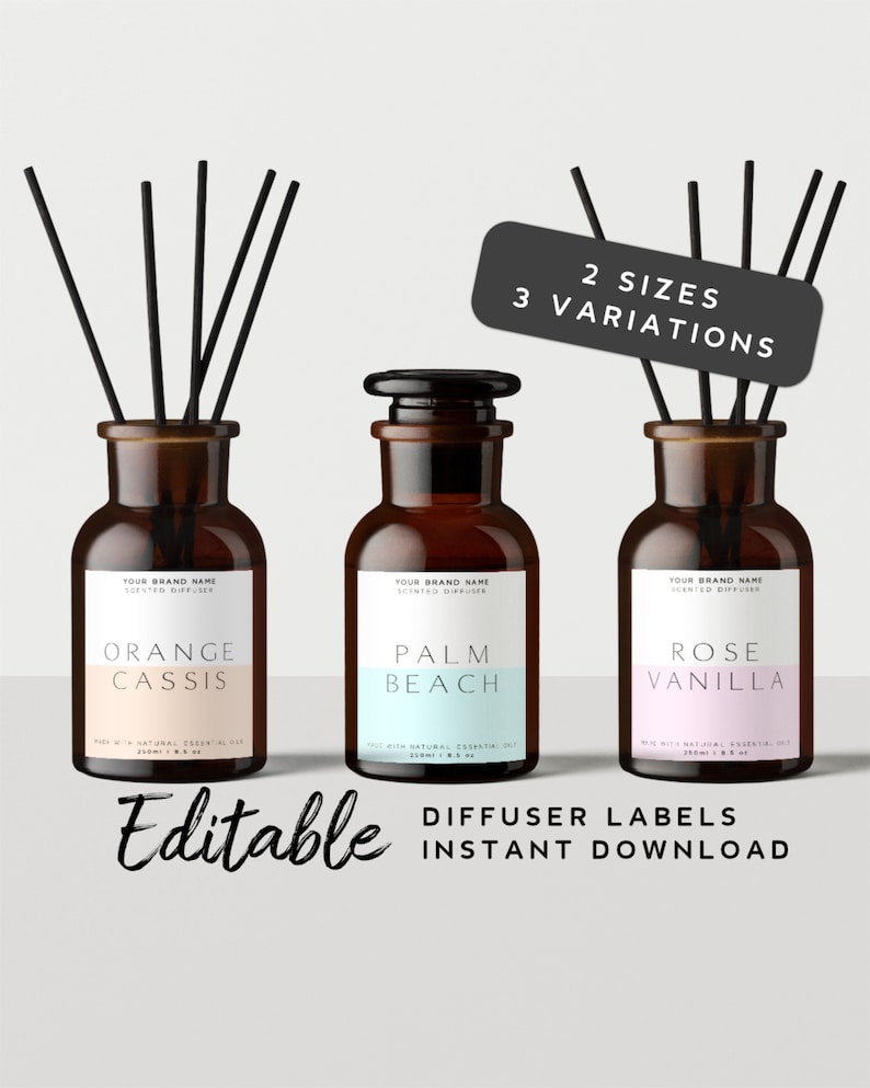 Reed Diffuser Label - Diffuser Oil Label, Diffuser Bottle Sticker ...
