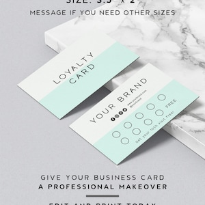 Custom Loyalty Card Template - Business Rewards Card, DIY Stamp Card ...