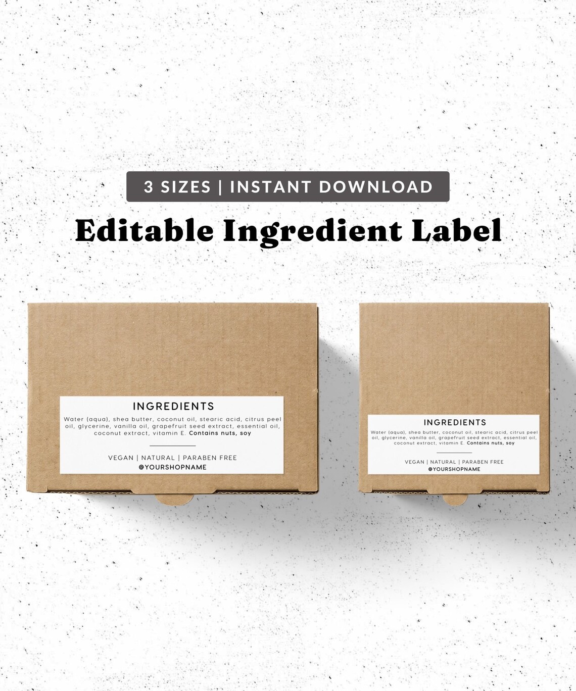Minimalist Ingredient Label Template Editable Packaging - Etsy