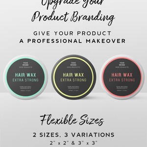 Round Label for Lid - Hair Product Label, Hair Wax Label, Circle Label ...