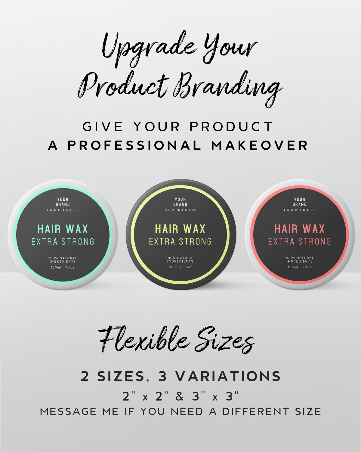 Round Label for Lid - Hair Product Label, Hair Wax Label, Circle Label ...