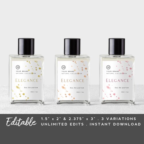 Editable Perfume Label Template Gold Product Label - Etsy