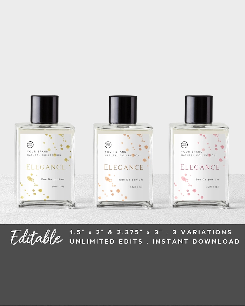 Étiquette de parfum modifiable - Étiquette de bouteille de parfum ...