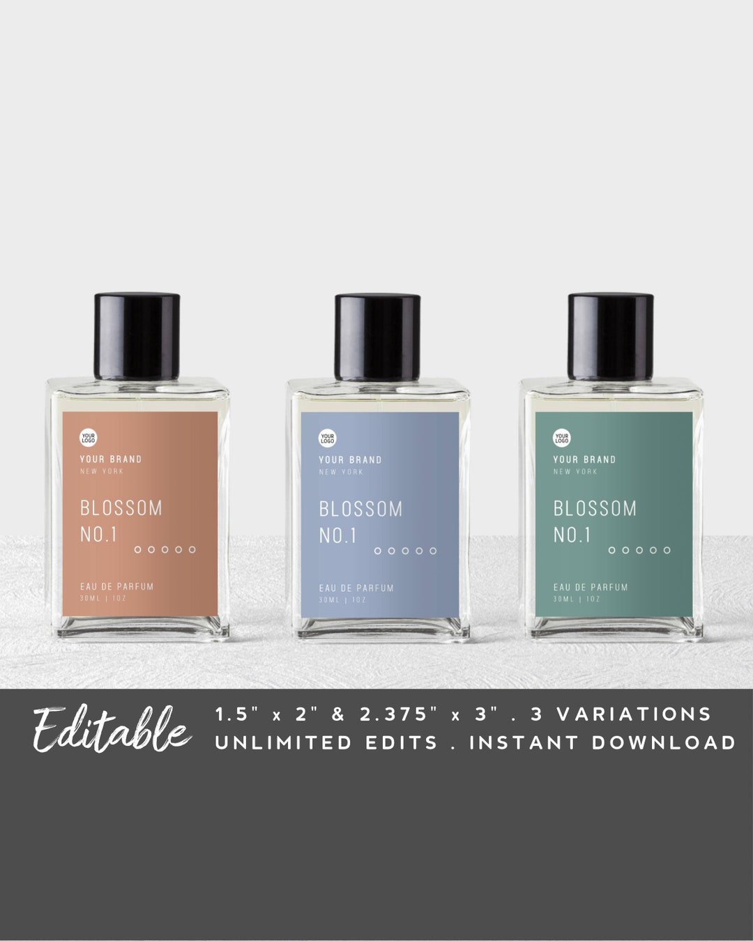 Printable Perfume Label Template - Colorful Packaging Label Design ...