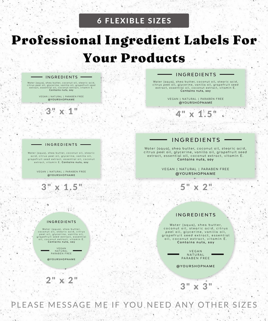 Green Ingredient Label Template - Product Packaging Template, Editable ...