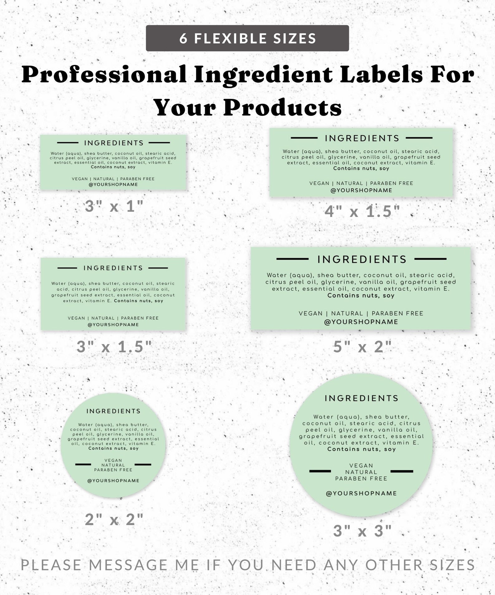 Green Ingredient Label Template - Product Packaging Template, Editable ...