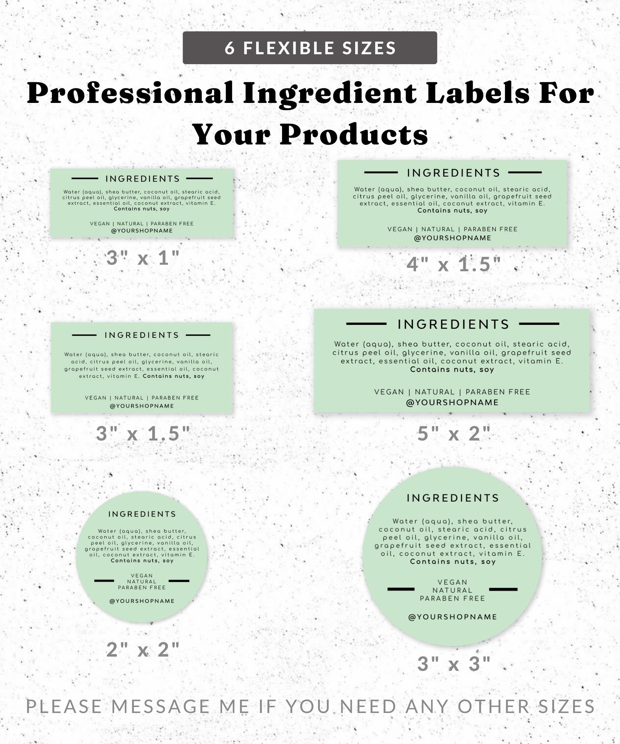 Green Ingredient Label Template - Product Packaging Template, Editable ...
