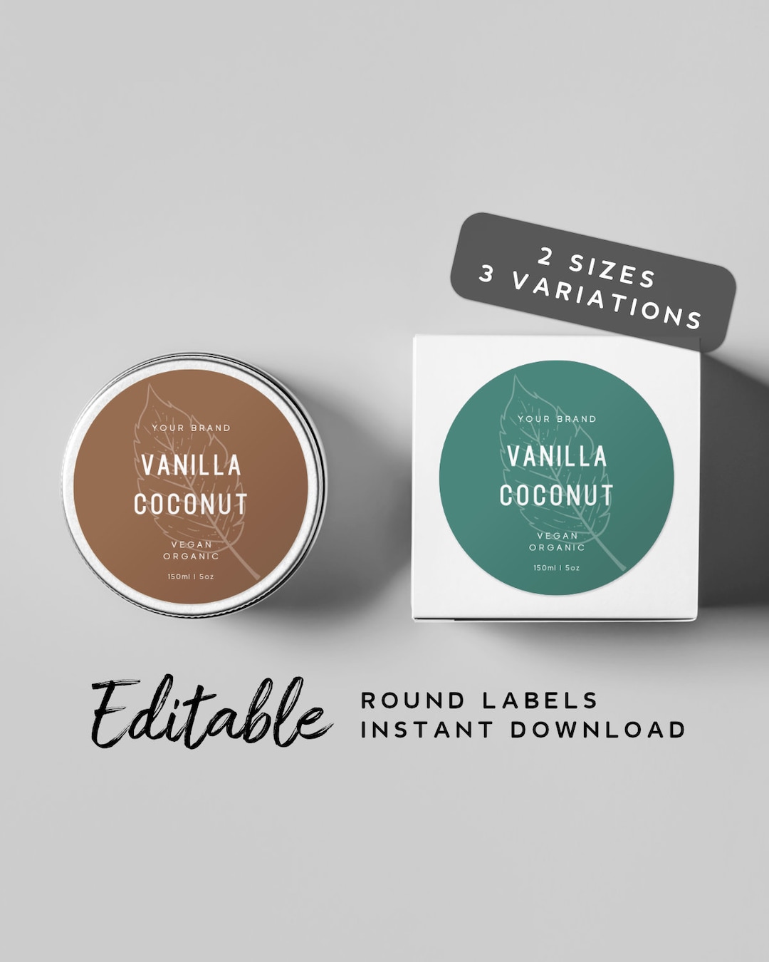 Vibrant Editable Round Label Template - Printable Circle Label Design ...