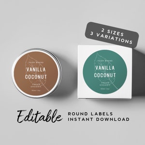 Vibrant Editable Round Label Template - Printable Circle Label Design ...