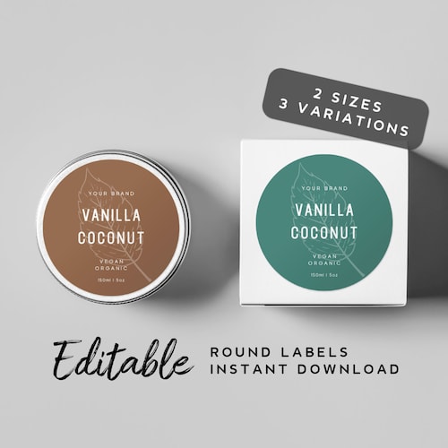 Vibrant Editable Round Label Template Printable Circle Label - Etsy