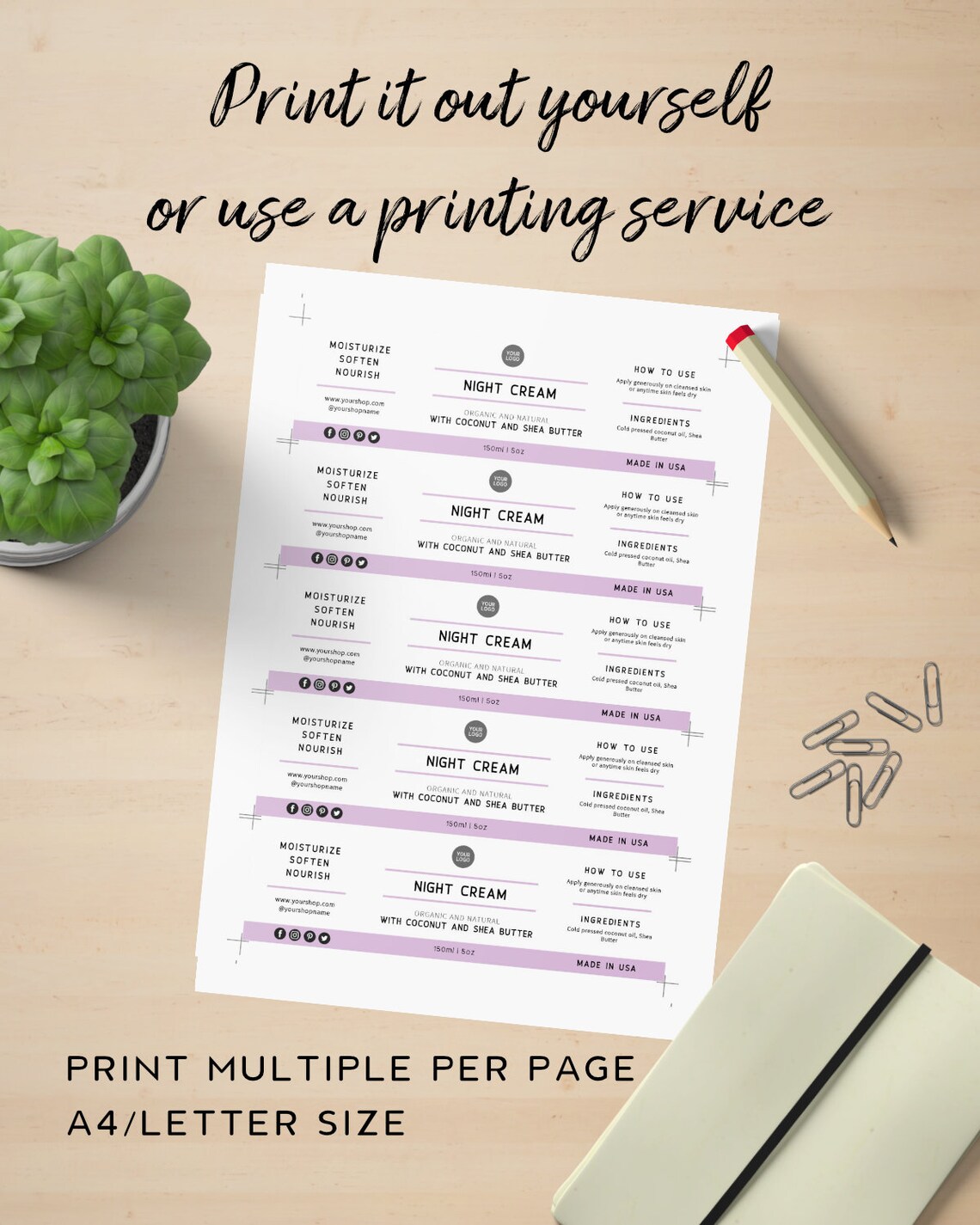 Body Product Label Template Customizable Beauty Product - Etsy