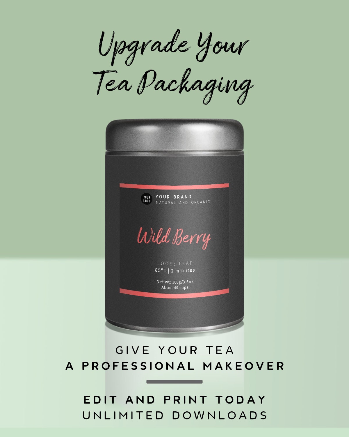 Printable Tea Bag Label Template Black Product Label Paper - Etsy