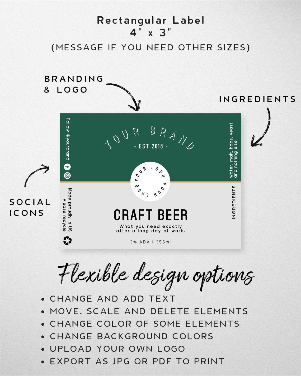 Editable Beer Bottle Label Template Beer Label Custom Home - Etsy Australia