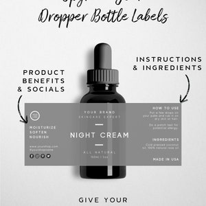 Black Product Label Template - Minimalist Bottle Label, Product Labels ...