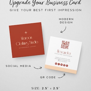 Luxury Square Business Card With QR Code - Scannable Card Design ...