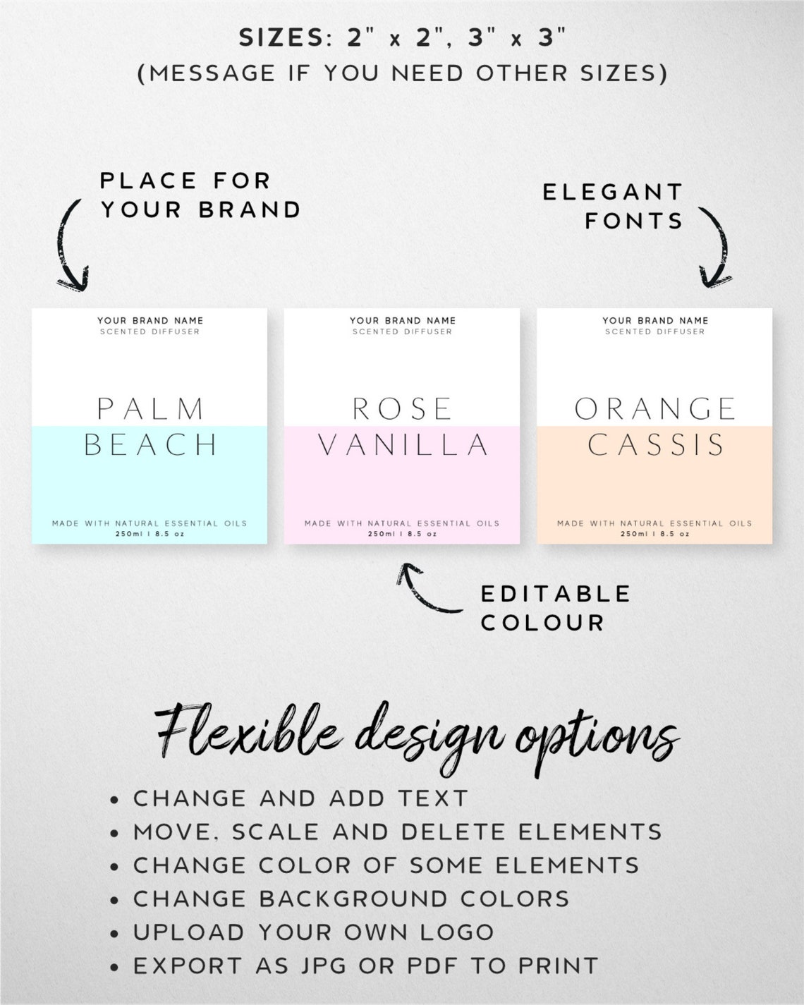 Reed Diffuser Label Diffuser Oil Label Diffuser Bottle | Etsy