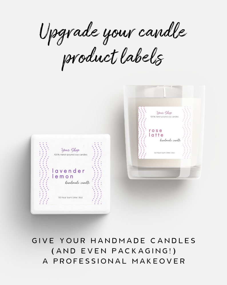 Dotted Wave Product Label Template Modern Candle Label - Etsy