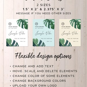 Monstera Product Label - Tropical Label, Floral Perfume Label ...