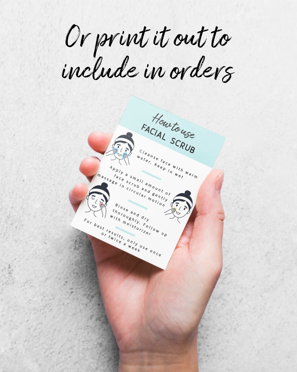 Facial Scrub Card Template Small Business Card Printable | Etsy