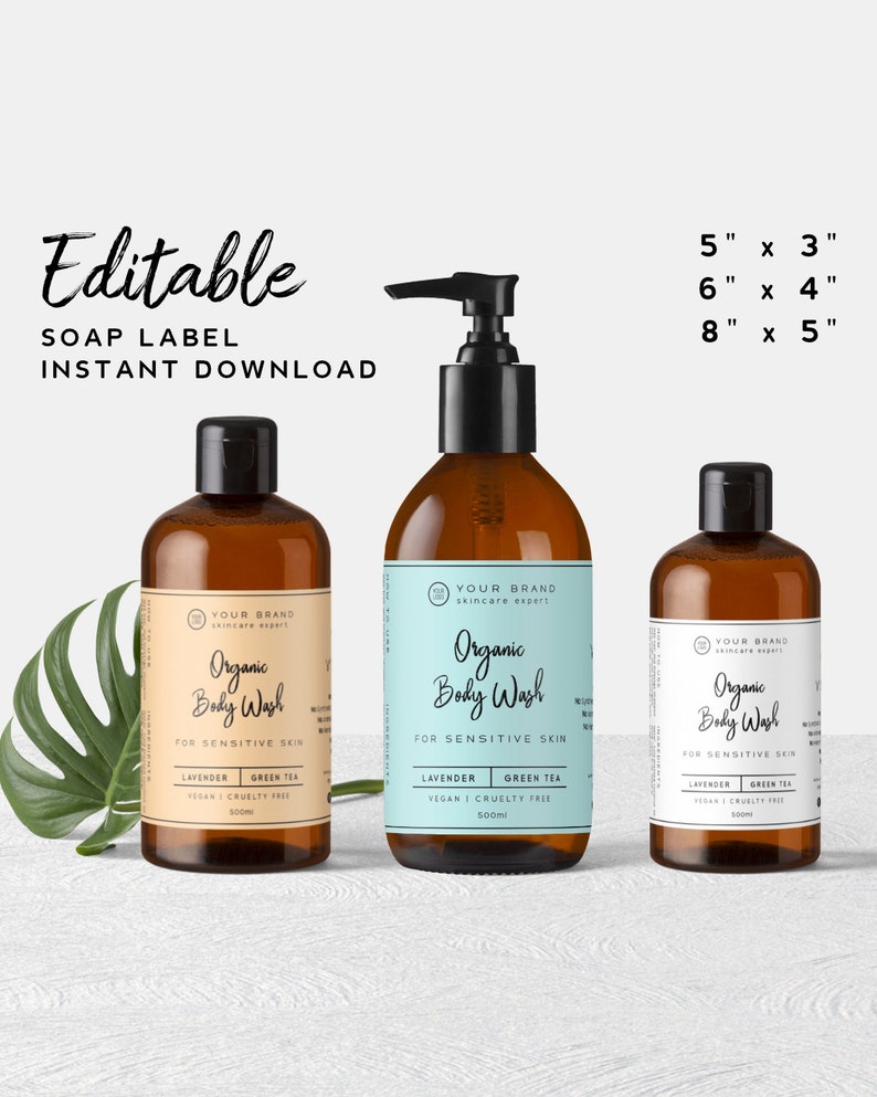 Bath Product Label Template Soap Bottle Label Conditioner - Etsy