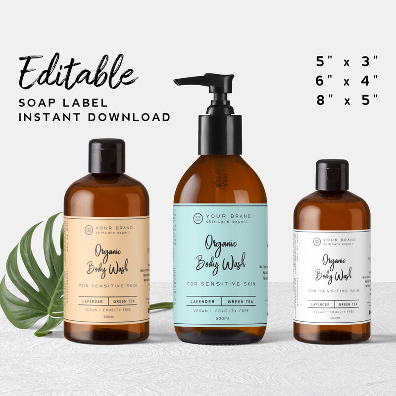 Shower Gel Label Design Template - Etsy UK