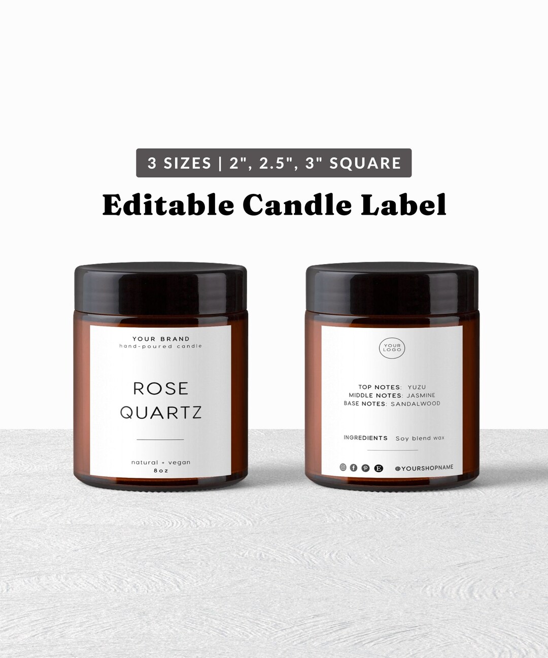 Modern Candle Label Template - Editable Candle Label Design ...