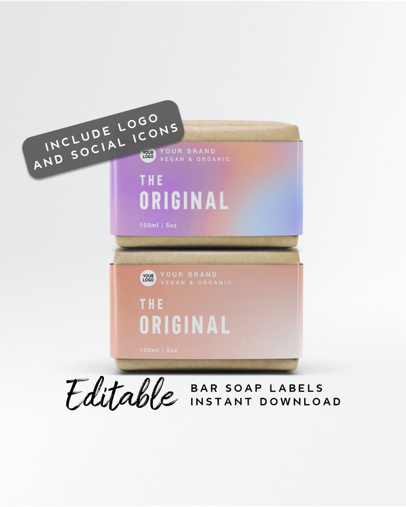 Bar Soap Label Template - Printable Soap Band, Packaging Design ...