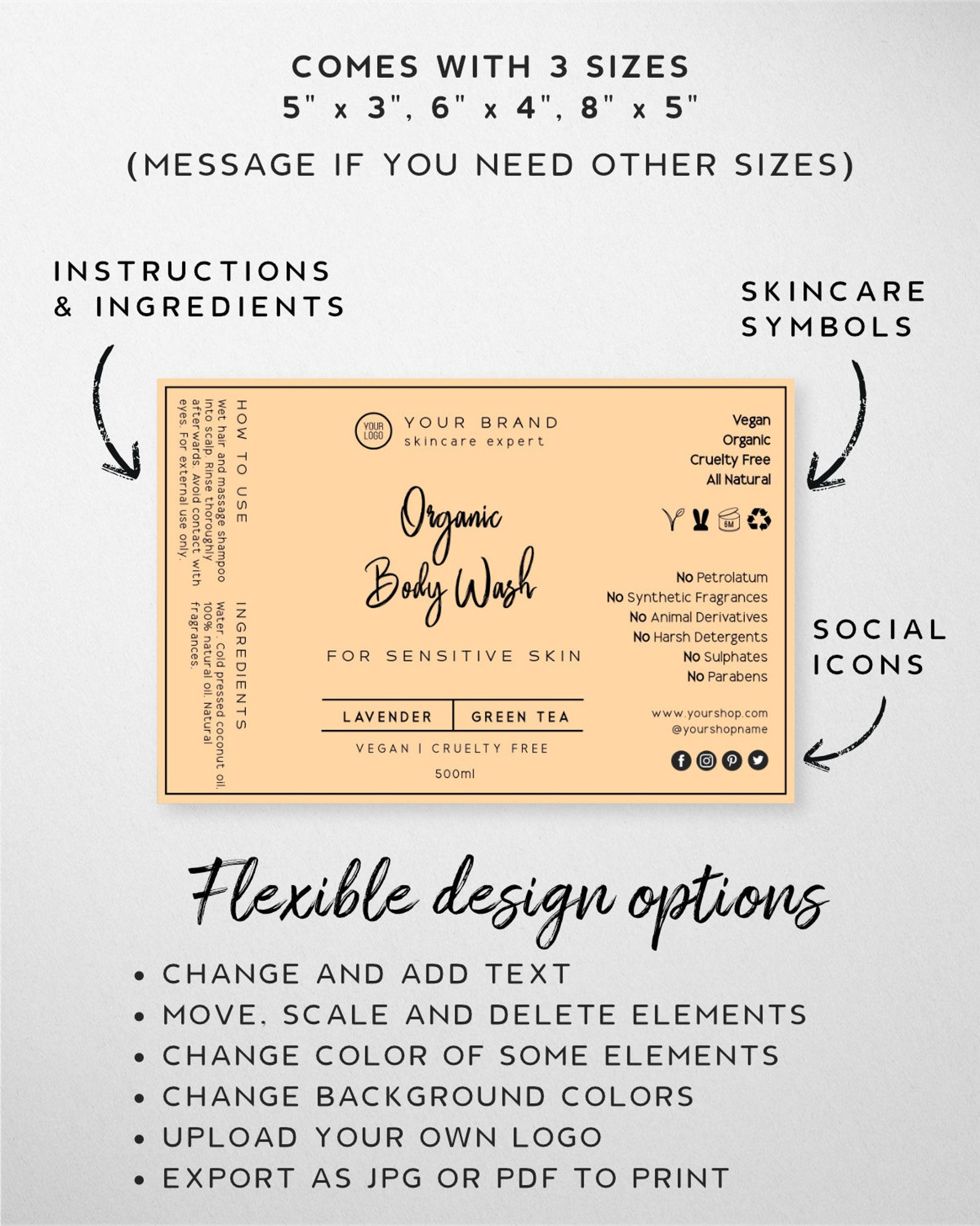 Bath Product Label Template Soap Bottle Label Conditioner - Etsy