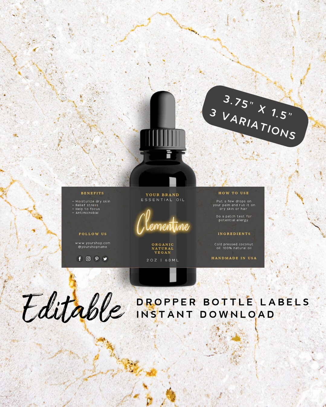 Neon Light Product Label Template Printable - Neon Light Label Design ...