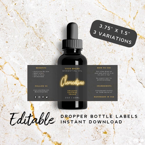 Neon Sign Product Label Black Label for Jars DIY Label | Etsy