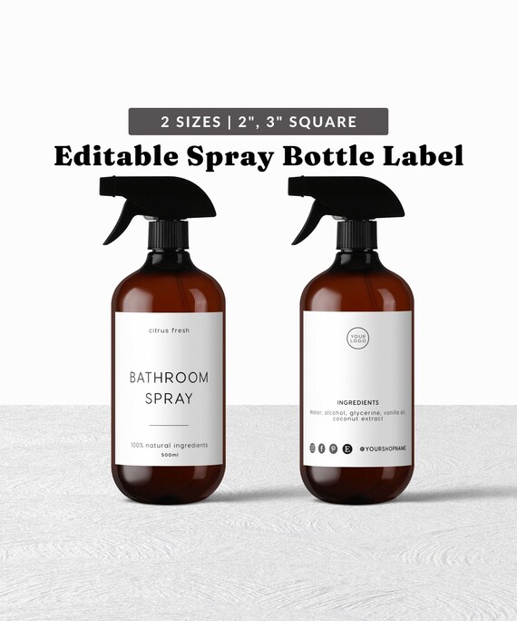 Editable Cleaning Bottle Label Printable Kitchen Bottle - Etsy