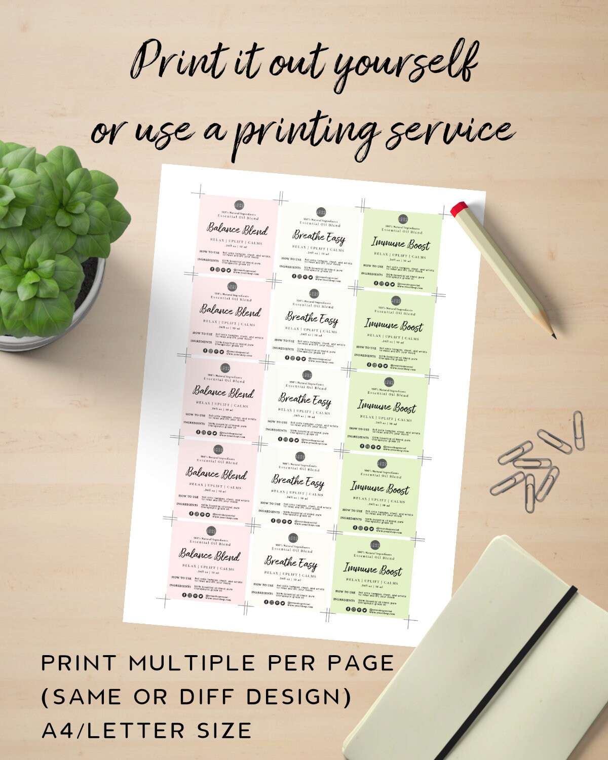 Editable Product Label Template With Logo Product Packaging | Etsy