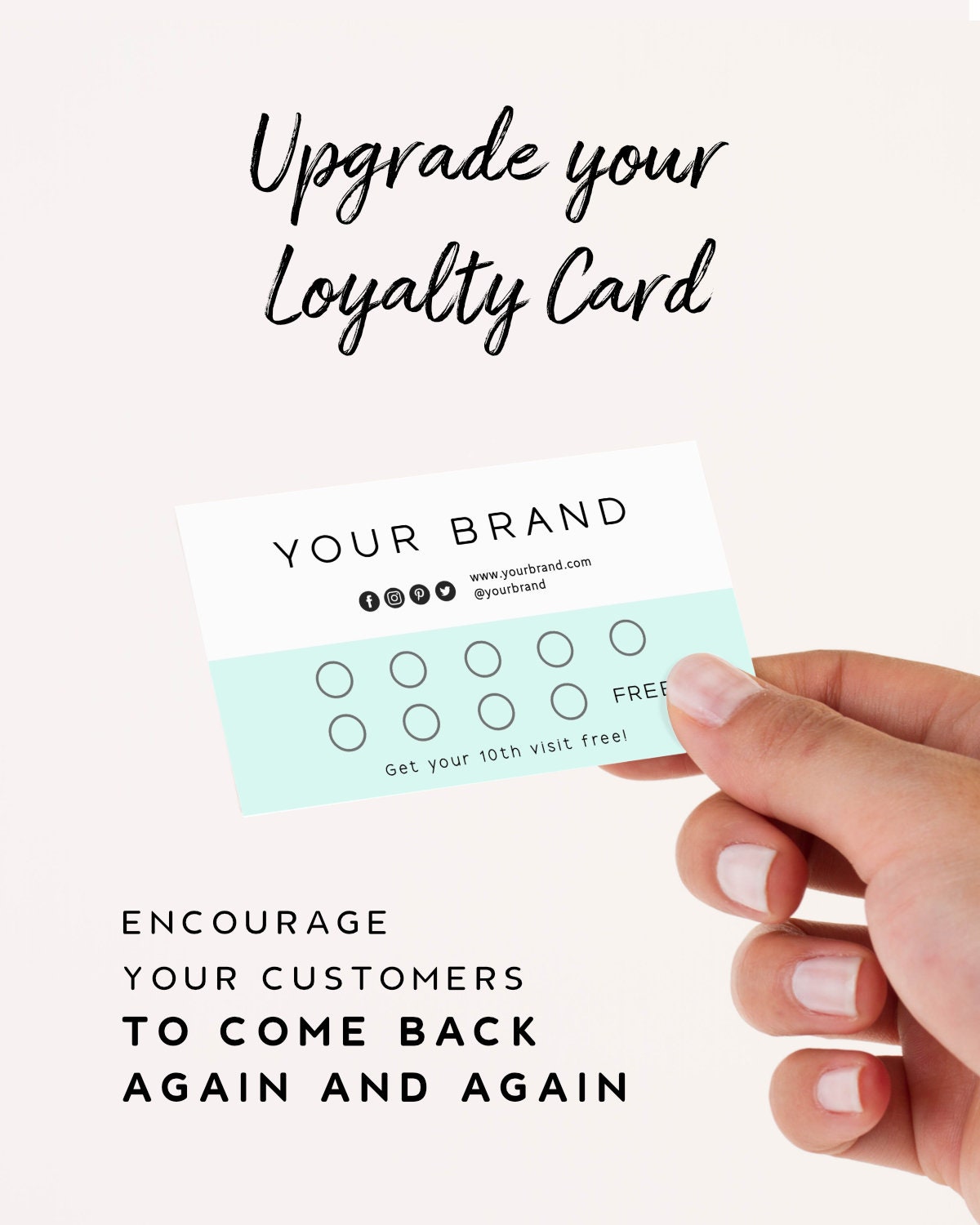 Custom Loyalty Card Template - Business Rewards Card, DIY Stamp Card ...