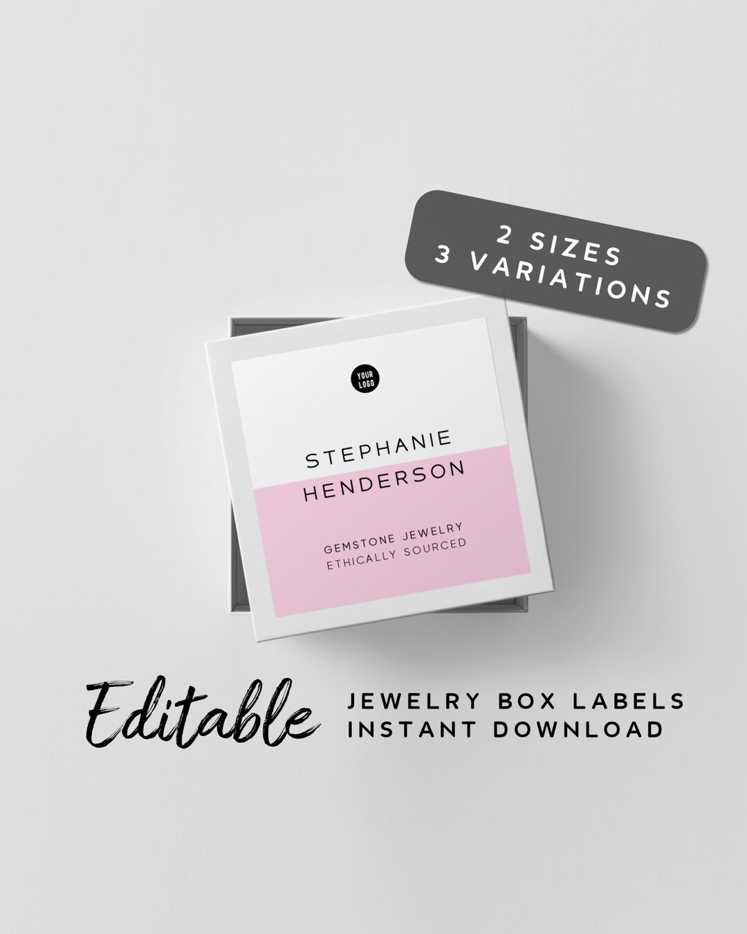Jewelry Box Label Design - Product Packaging Label Template, Modern ...