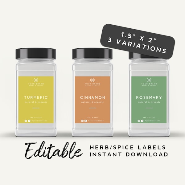 Minimalist Spice Labels - Etsy